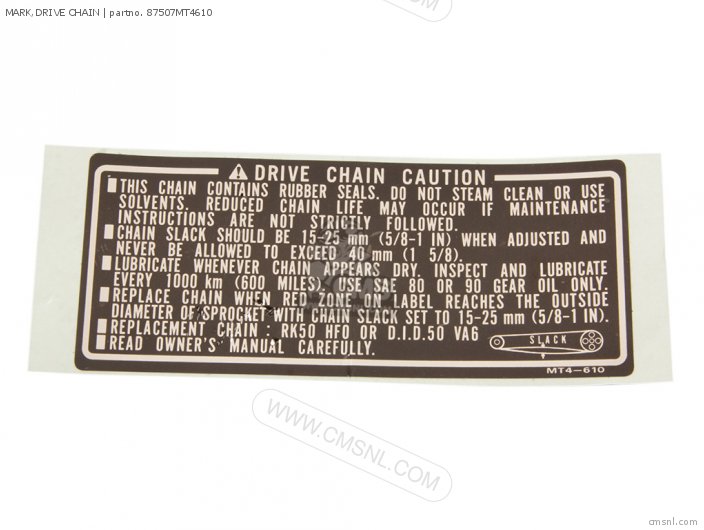 MARK,DRIVE CHAIN for Honda - order at CMSNL