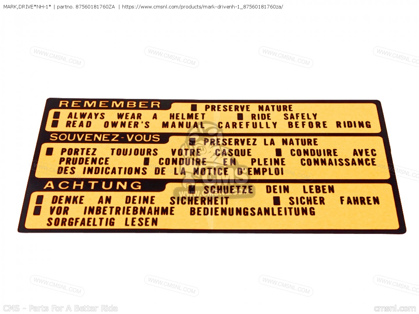 MARK,DRIVE*NH-1* for Honda - order at CMSNL