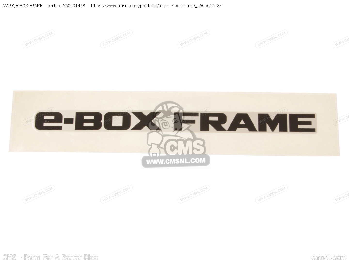 560501448: Mark,e-box Frame Kawasaki - buy the 56050-1448 at CMSNL