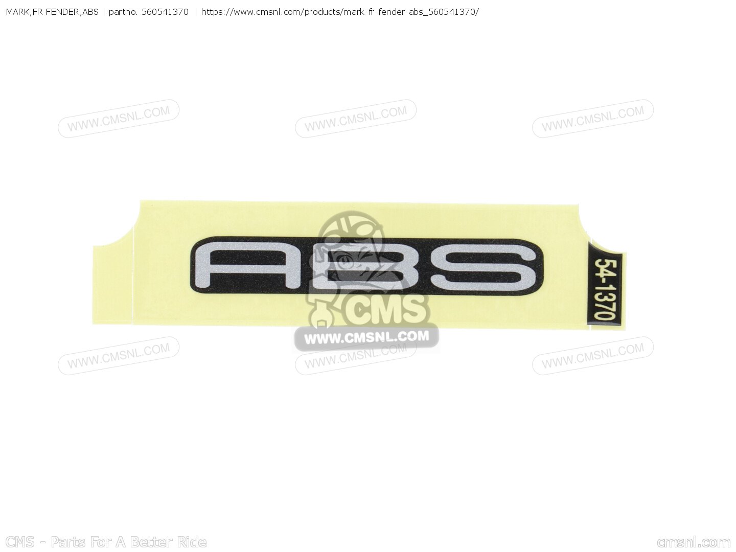 560541370: MARK,FR FENDER,ABS Kawasaki - buy the 56054-1370 at CMSNL