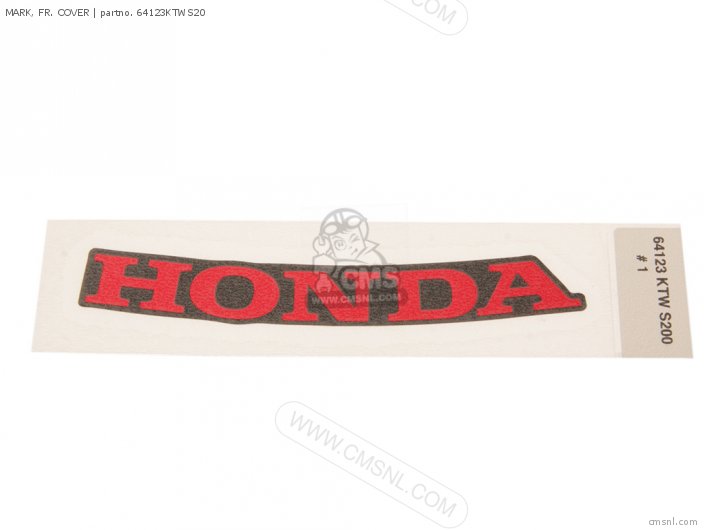 64123KTWS20: MARK,FRONT COVER Honda - buy the 64123-KTW-S20 at CMSNL