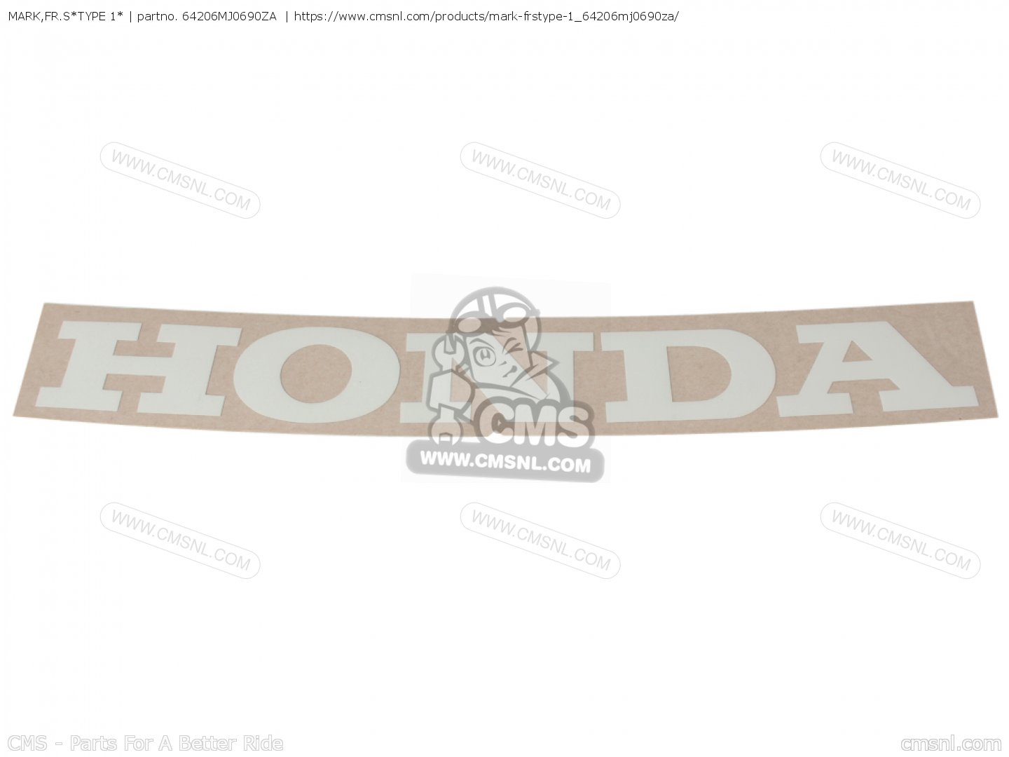 64206MJ0690ZA: Mark,fr.s*type 1* Honda - buy the 64206-MJ0-690ZA at CMSNL