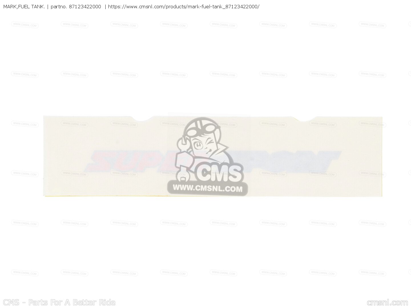 87123422000: MARK,FUEL TANK. Honda - buy the 87123-422-000 at CMSNL