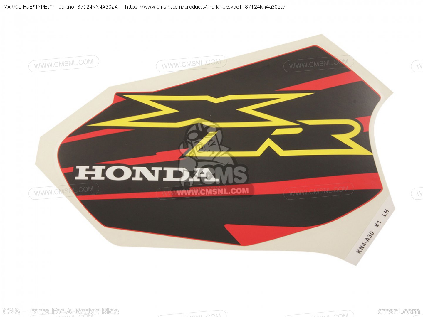 87124KN4A30ZA: MARK,L FUE*TYPE1* Honda - buy the 87124-KN4-A30ZA at CMSNL