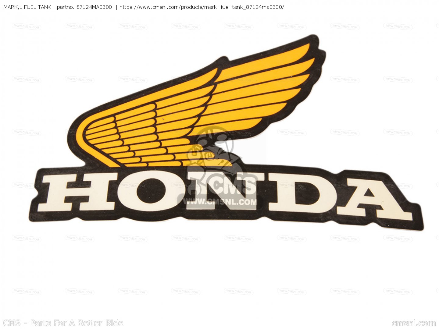 87124MA0300: Mark,l.fuel Tank Honda - buy the 87124-MA0-300 at CMSNL