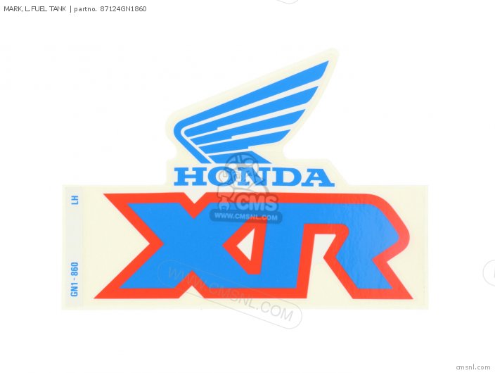 87124GN1860: Mark,l.fuel Tank Honda - buy the 87124-GN1-860 at CMSNL
