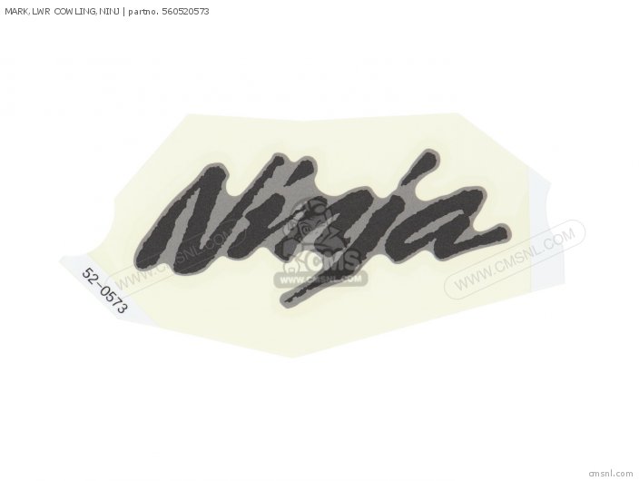 560520573: Mark,lwr Cowling,ninj Kawasaki - buy the 56052-0573 at CMSNL