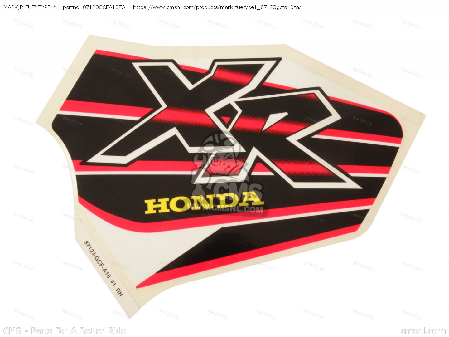 87123GCFA10ZA: Mark,r Fue*type1* Honda - buy the 87123-GCF-A10ZA at CMSNL