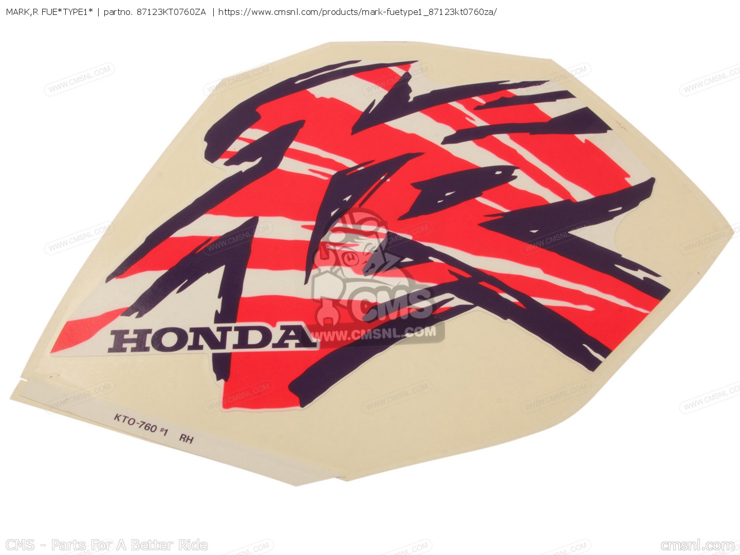 87123KT0760ZA: Mark,r Fue*type1* Honda - buy the 87123-KT0-760ZA at CMSNL