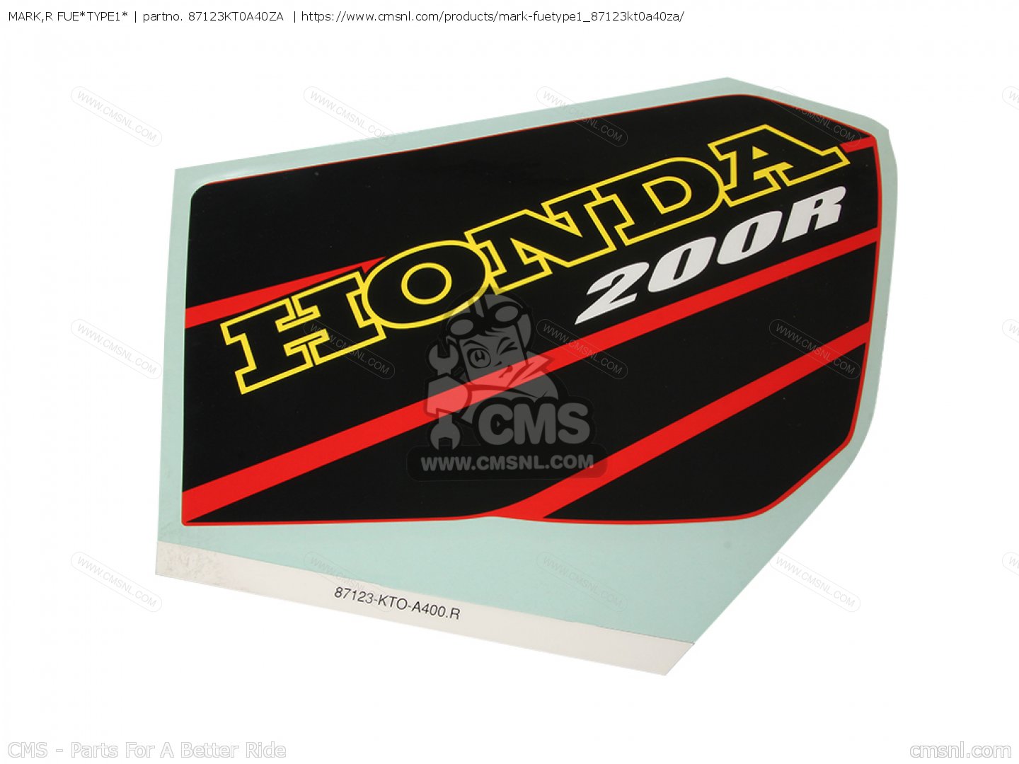 87123KT0A40ZA: MARK,R FUE*TYPE1* Honda - buy the 87123-KT0-A40ZA at CMSNL