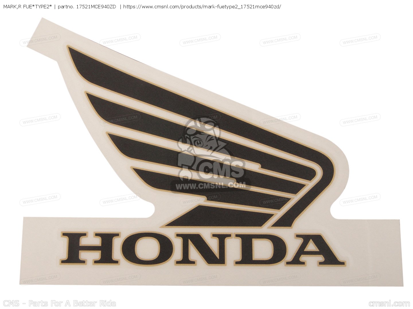 17521MCE940ZD: MARK,R FUE*TYPE2* Honda - buy the 17521-MCE-940ZD at CMSNL