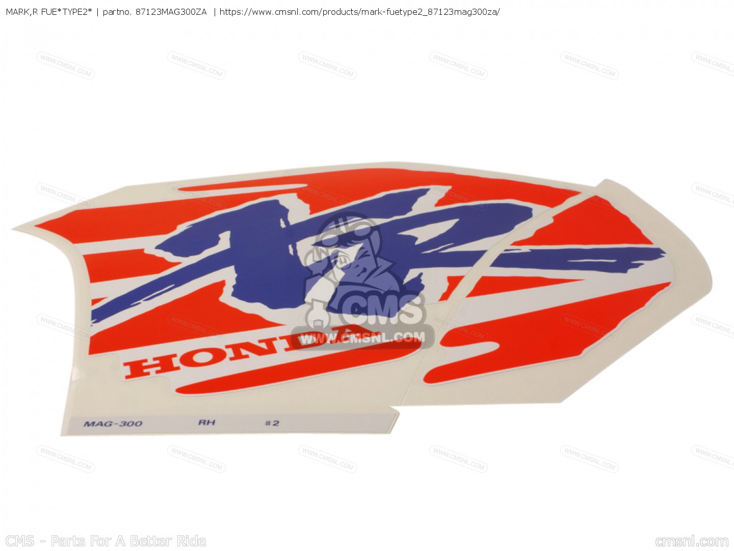 87123MAG300ZA: MARK,R FUE*TYPE2* Honda - buy the 87123-MAG-300ZA at CMSNL