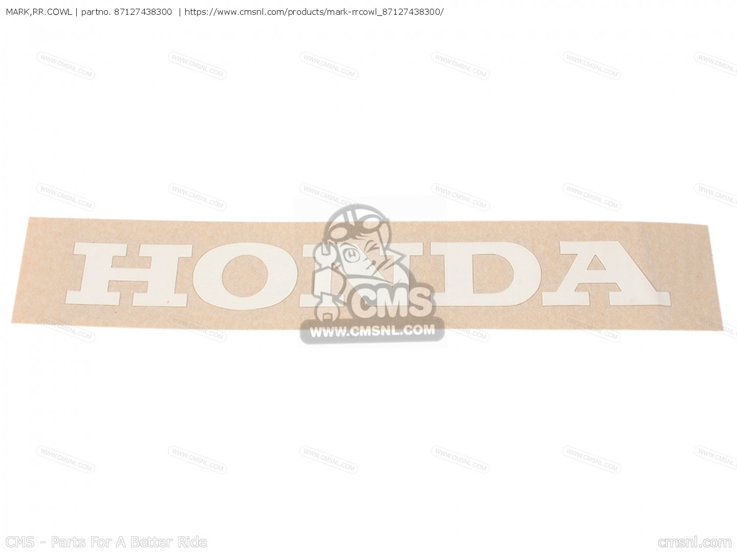 87127438300: MARK,RR.COWL Honda - buy the 87127-438-300 at CMSNL