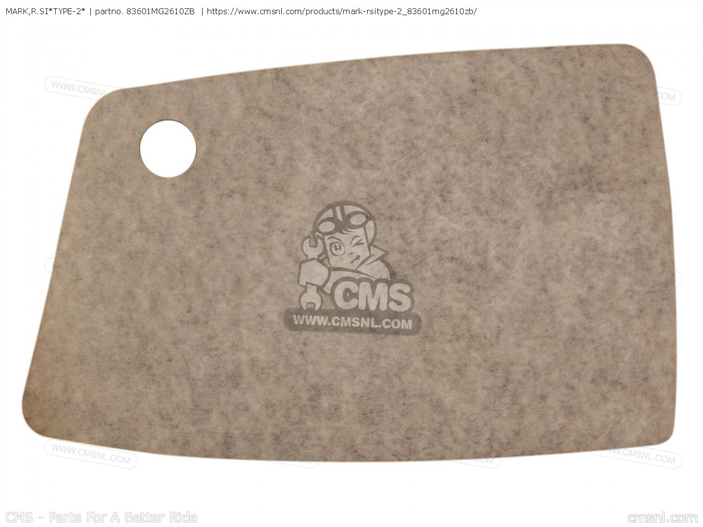 83601MG2610ZB: MARK,R.SI*TYPE-2* Honda - buy the 83601-MG2-610ZB at CMSNL