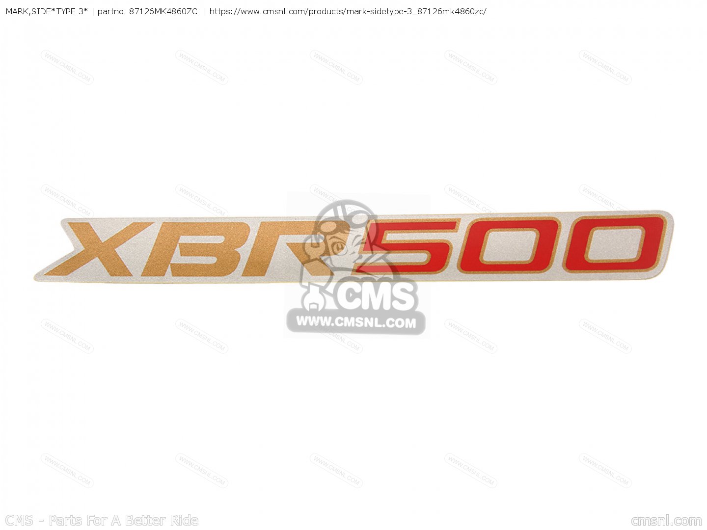 87126MK4860ZC: MARK,SIDE*TYPE 3* Honda - buy the 87126-MK4-860ZC at CMSNL