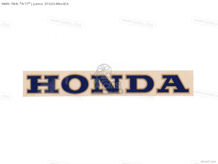 87123149610ZA: Mark,tank,*a-77* Honda - buy the 87123-149-610ZA at CMSNL
