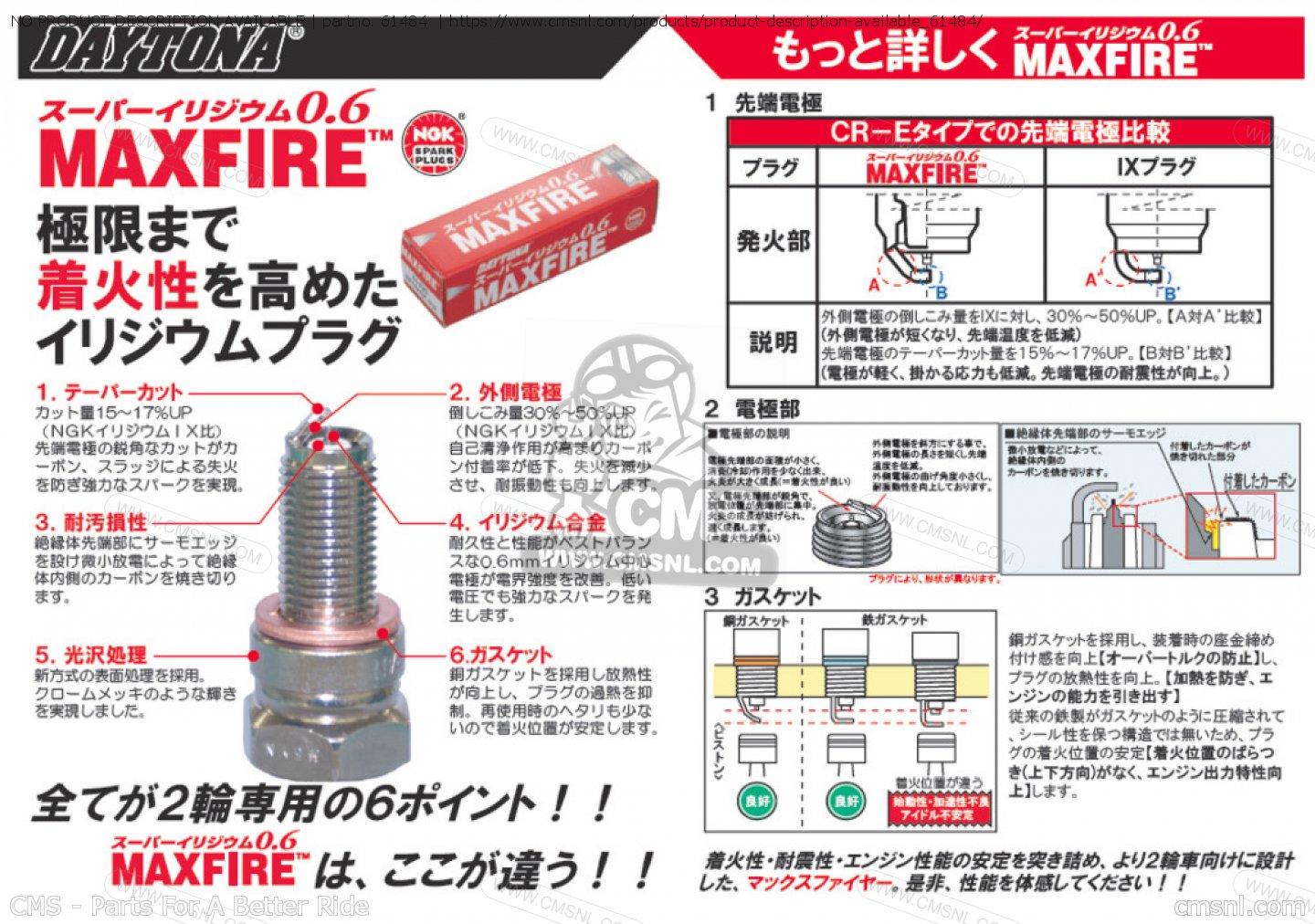 61484: MAXFIRE CR9EHIX-9 SOUTO 050078601 Daytona - buy the 61484 at CMSNL