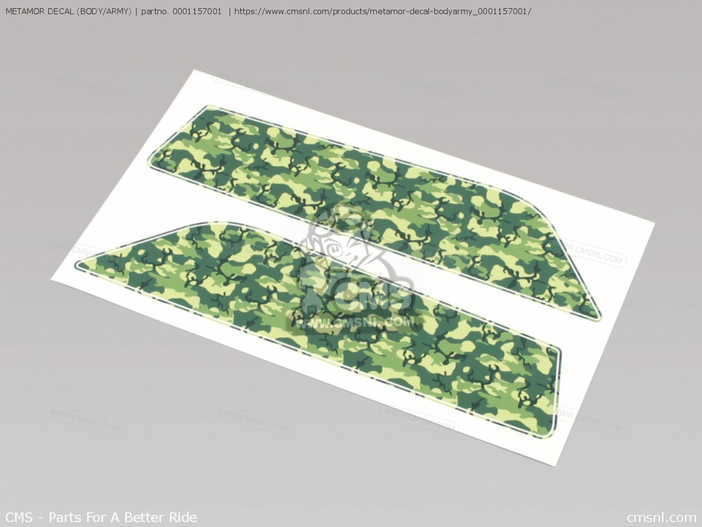0001157001: Metamor Decal (body/army) Kitaco - buy the 000-1157001 at CMSNL
