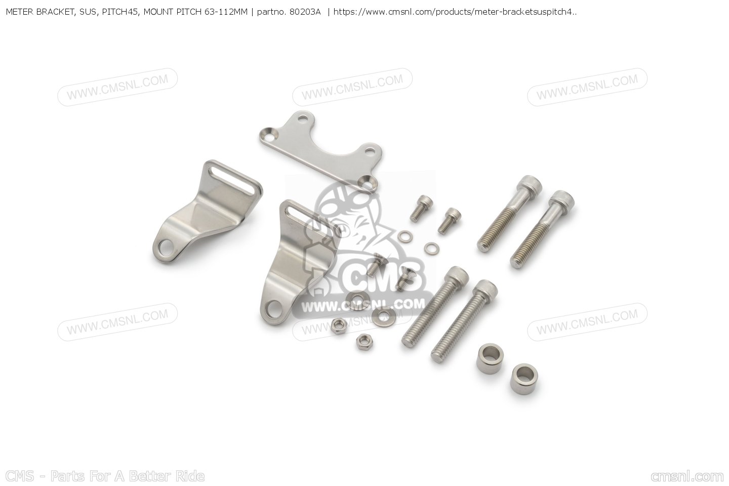 80203A: METER BRACKET, SUS, PITCH45, MOUNT PITCH 63-112MM Daytona - buy ...