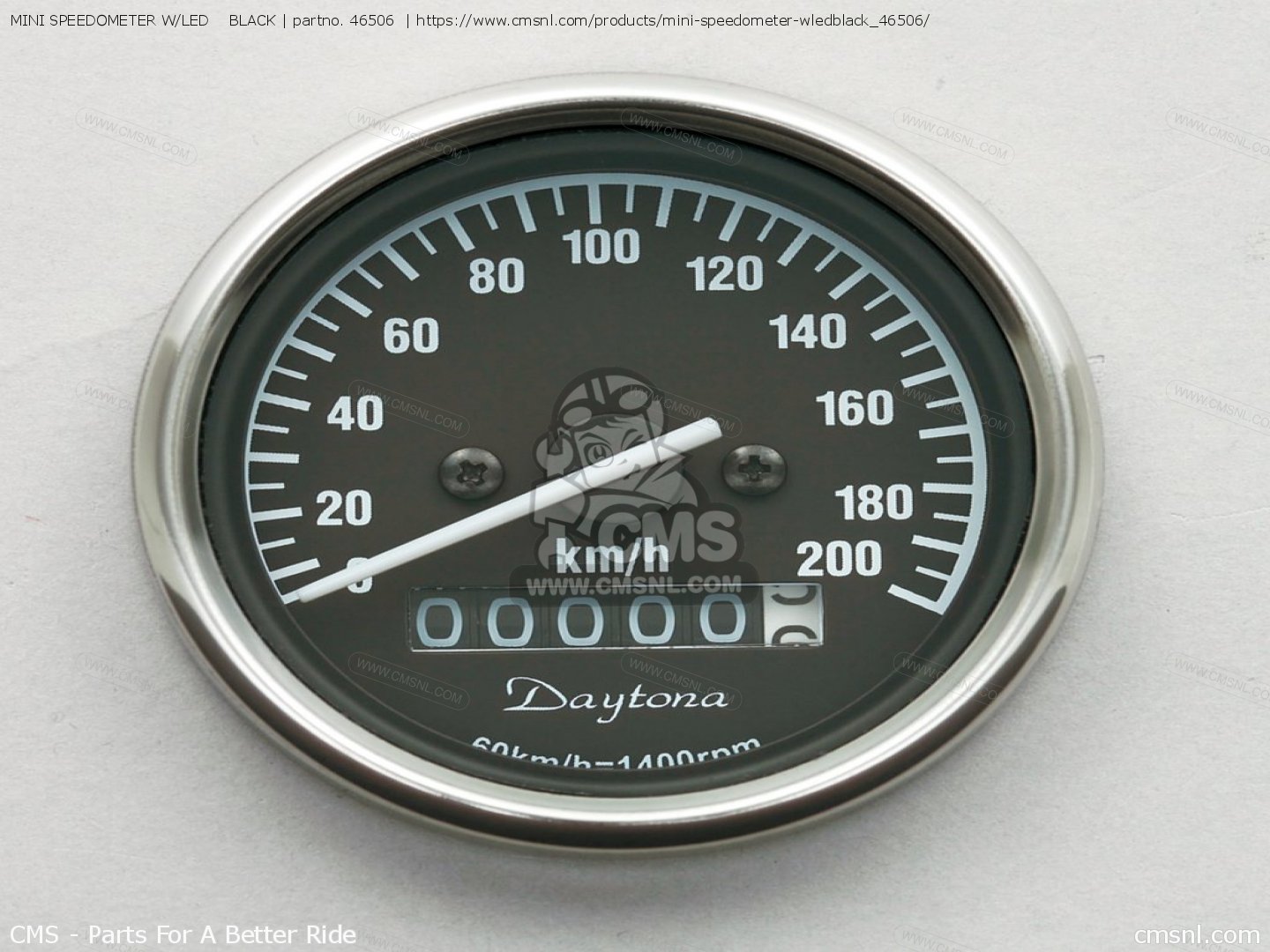 46506: Mini Speedometer W/led Black Daytona - buy the 46506 at CMSNL