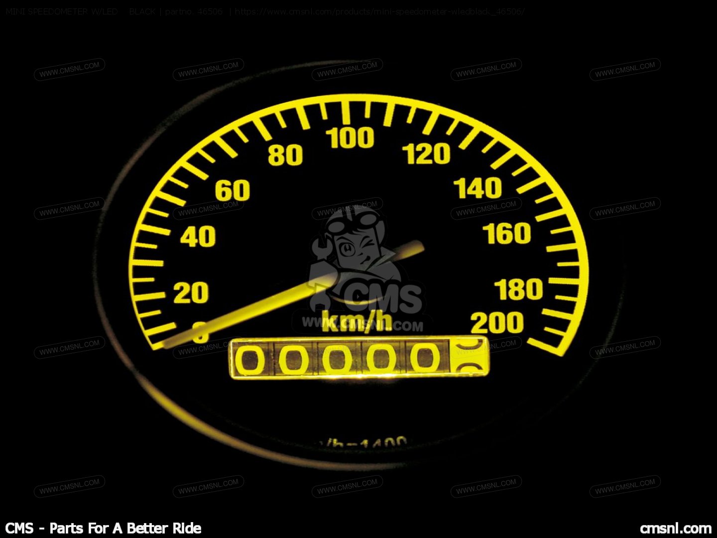 46506: Mini Speedometer W/led Black Daytona - buy the 46506 at CMSNL