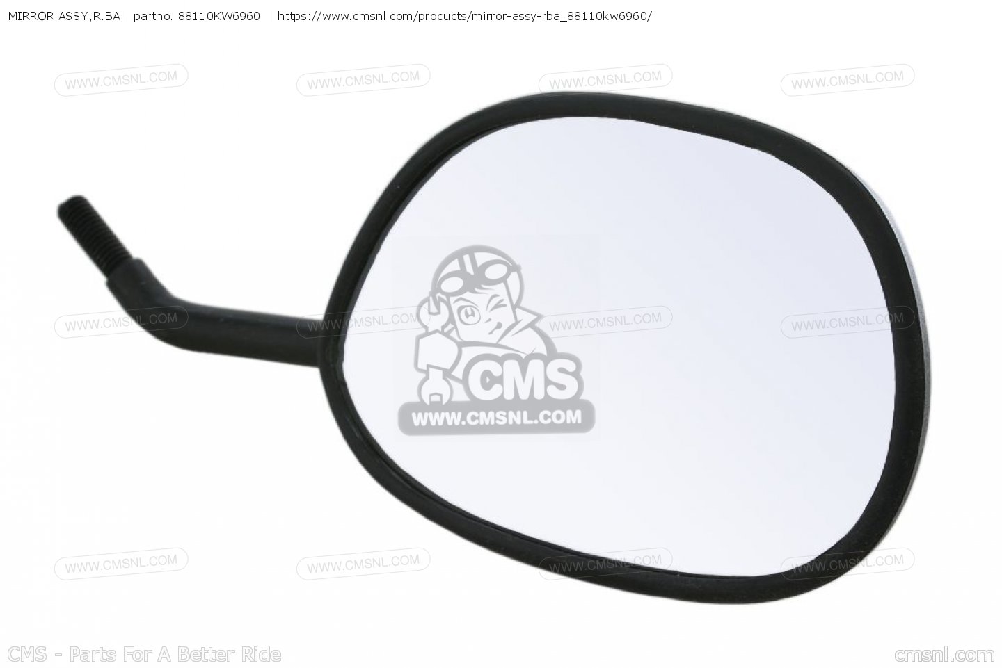 MIRROR ASSY.,R.BA for NSR150RR 1993 (P) - order at CMSNL