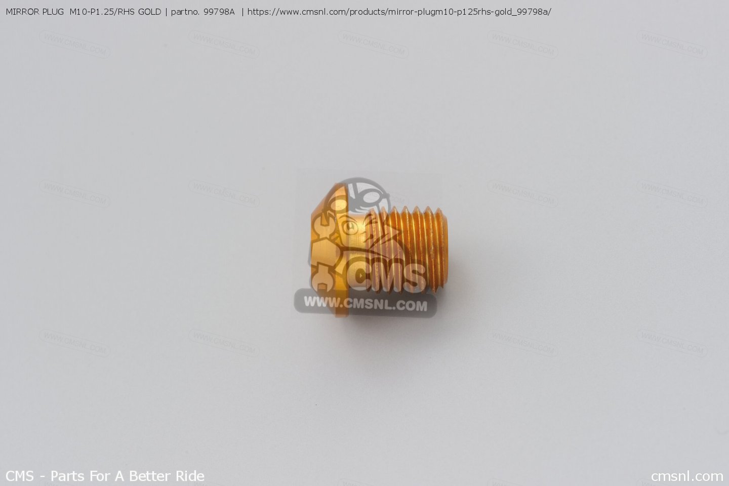 99798A: Mirror Plug M10-p1.25/rhs Gold Daytona - buy the 99798 at CMSNL