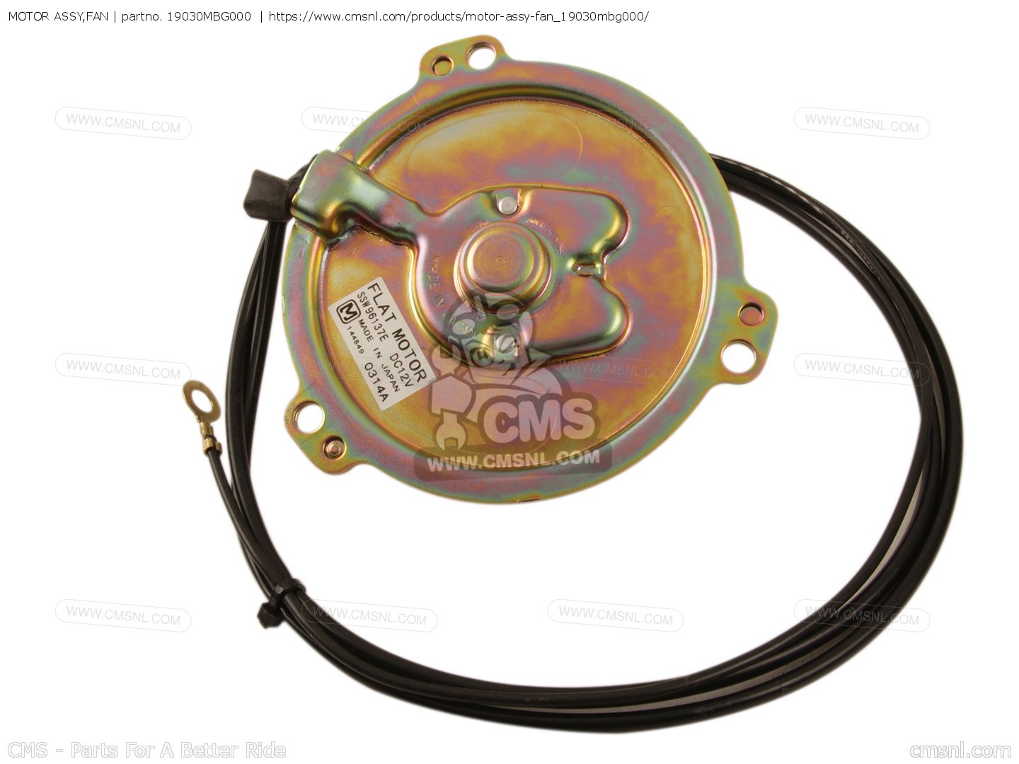 19030MBG000: MOTOR ASSY,FAN Honda - buy the 19030-MBG-000 at CMSNL