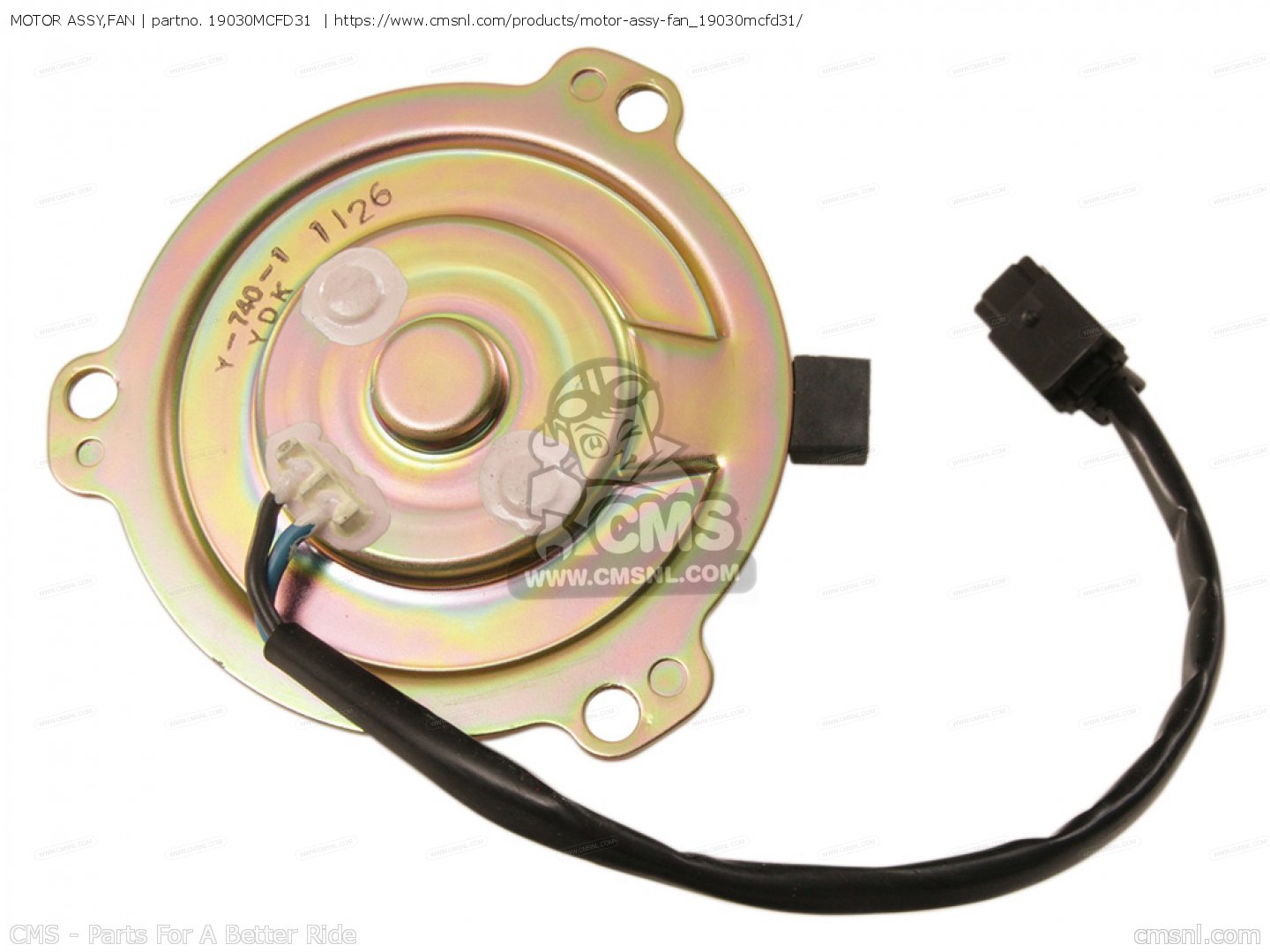 19030MCFD31: MOTOR ASSY,FAN Honda - buy the 19030-MCF-D31 at CMSNL