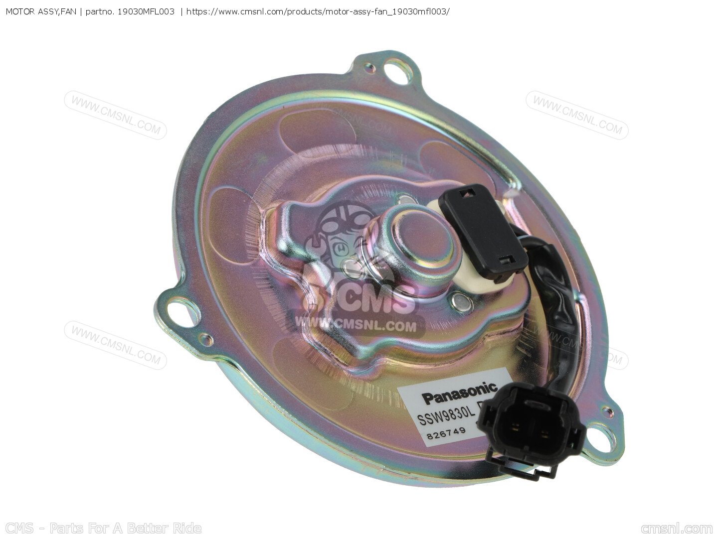 19030MFL003: MOTOR ASSY,FAN Honda - buy the 19030-MFL-003 at CMSNL