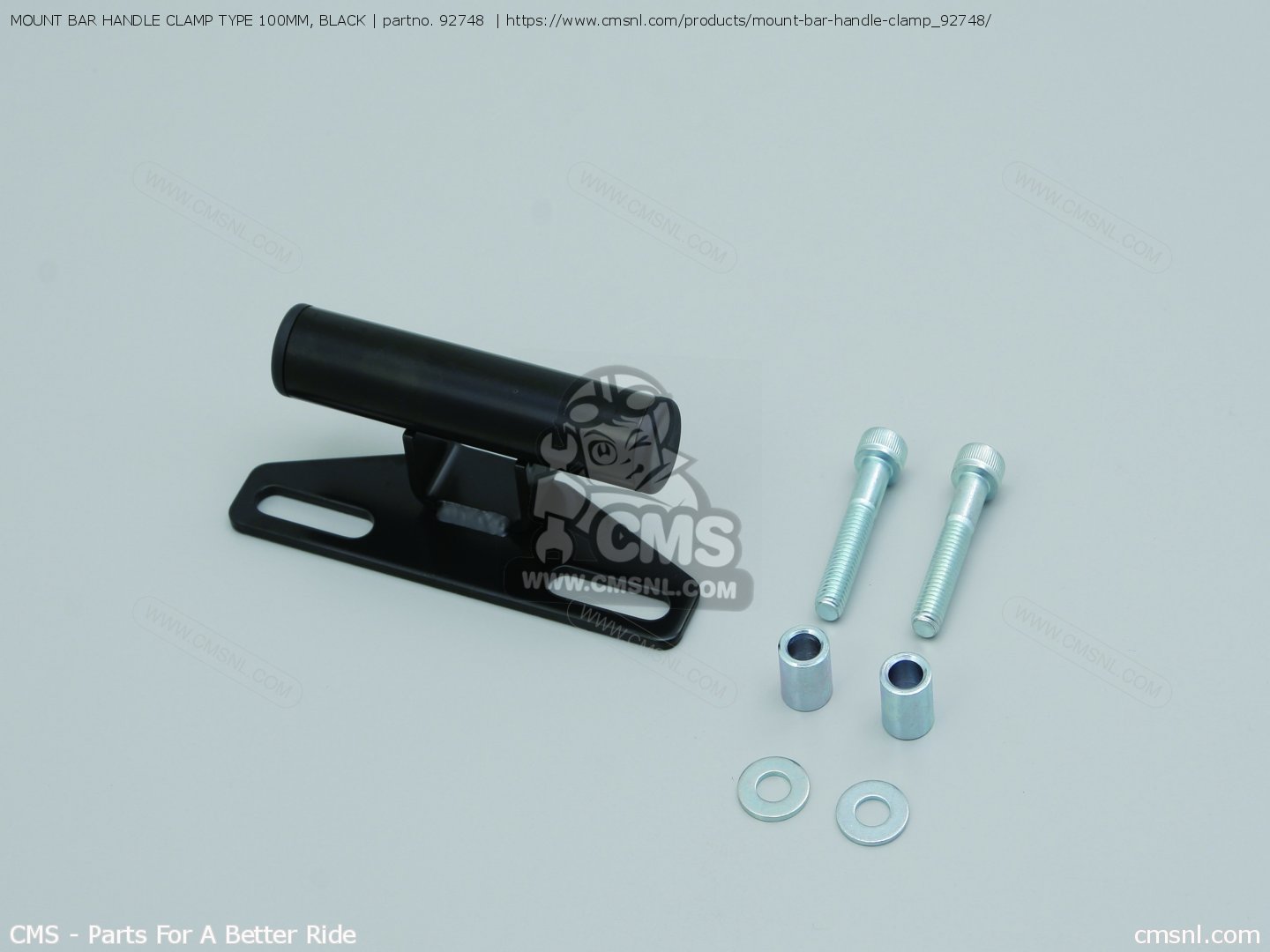 92748: Mount Bar Handle Clamp Type 100mm, Black Daytona - buy the 92748 ...