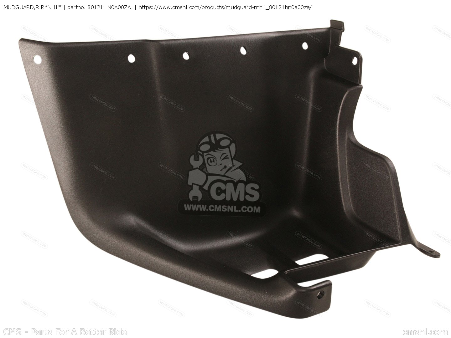 80121HN0A00ZA: MUDGUARD,R R*NH1* Honda - buy the 80121-HN0-A00ZA at CMSNL