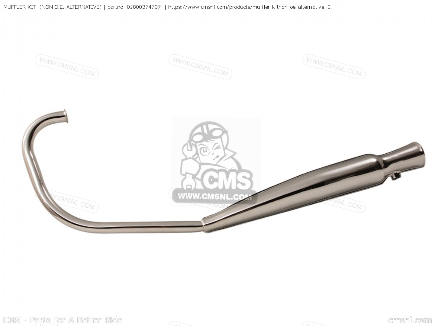 01800374707: MUFFLER KIT (NON O.E. ALTERNATIVE) Honda - buy the 01800 ...