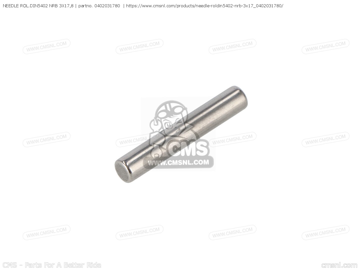 0402031780: NEEDLE ROL.DIN5402 NRB 3X17,8 KTM - buy the 0402031780 at CMSNL