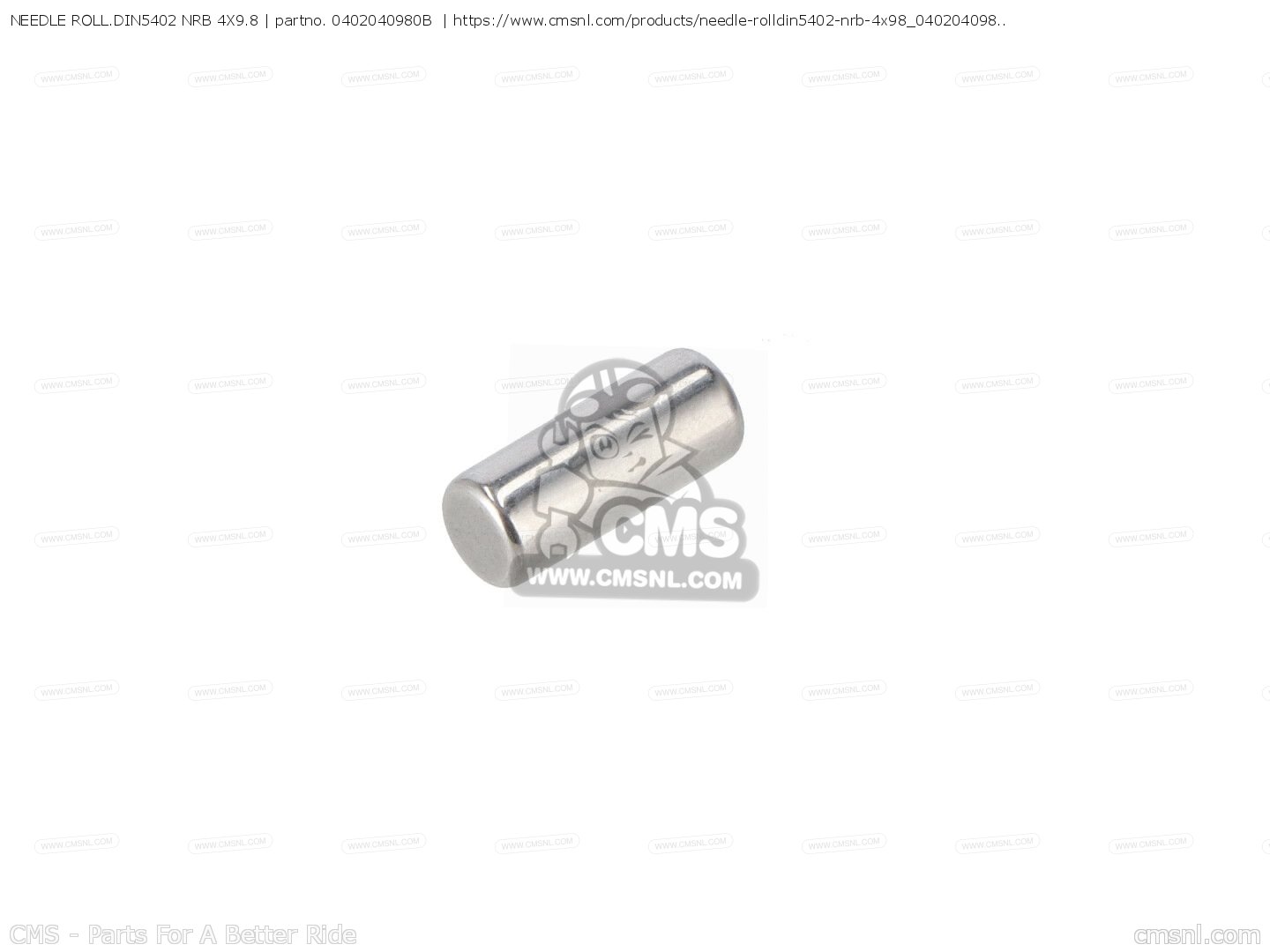 0402040980B: NEEDLE ROLL.DIN5402 NRB 4X9.8 GASGAS - buy the 0402040980 ...