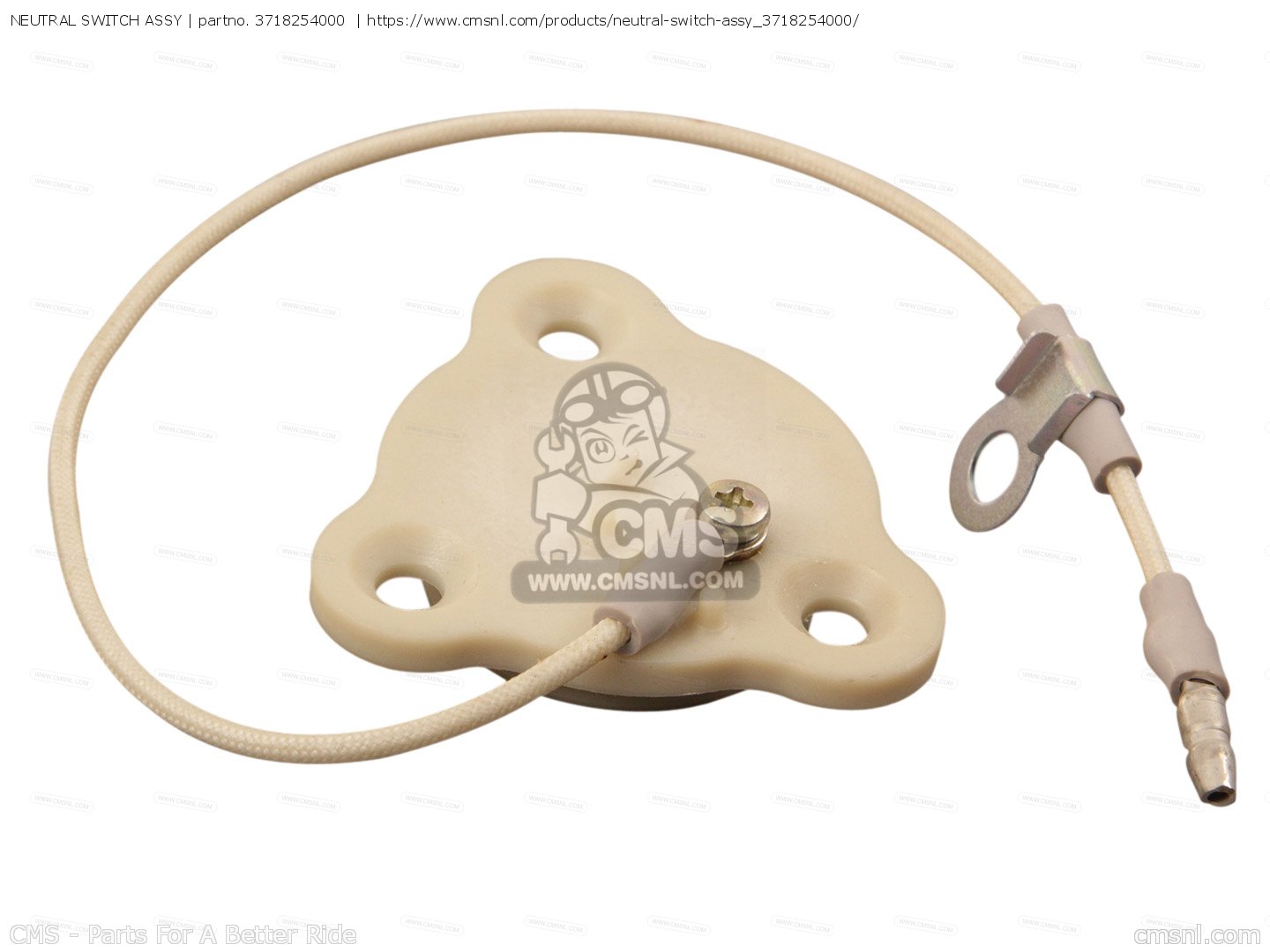 3718254000: Neutral Switch Assy Yamaha - buy the 371-82540-00 at CMSNL