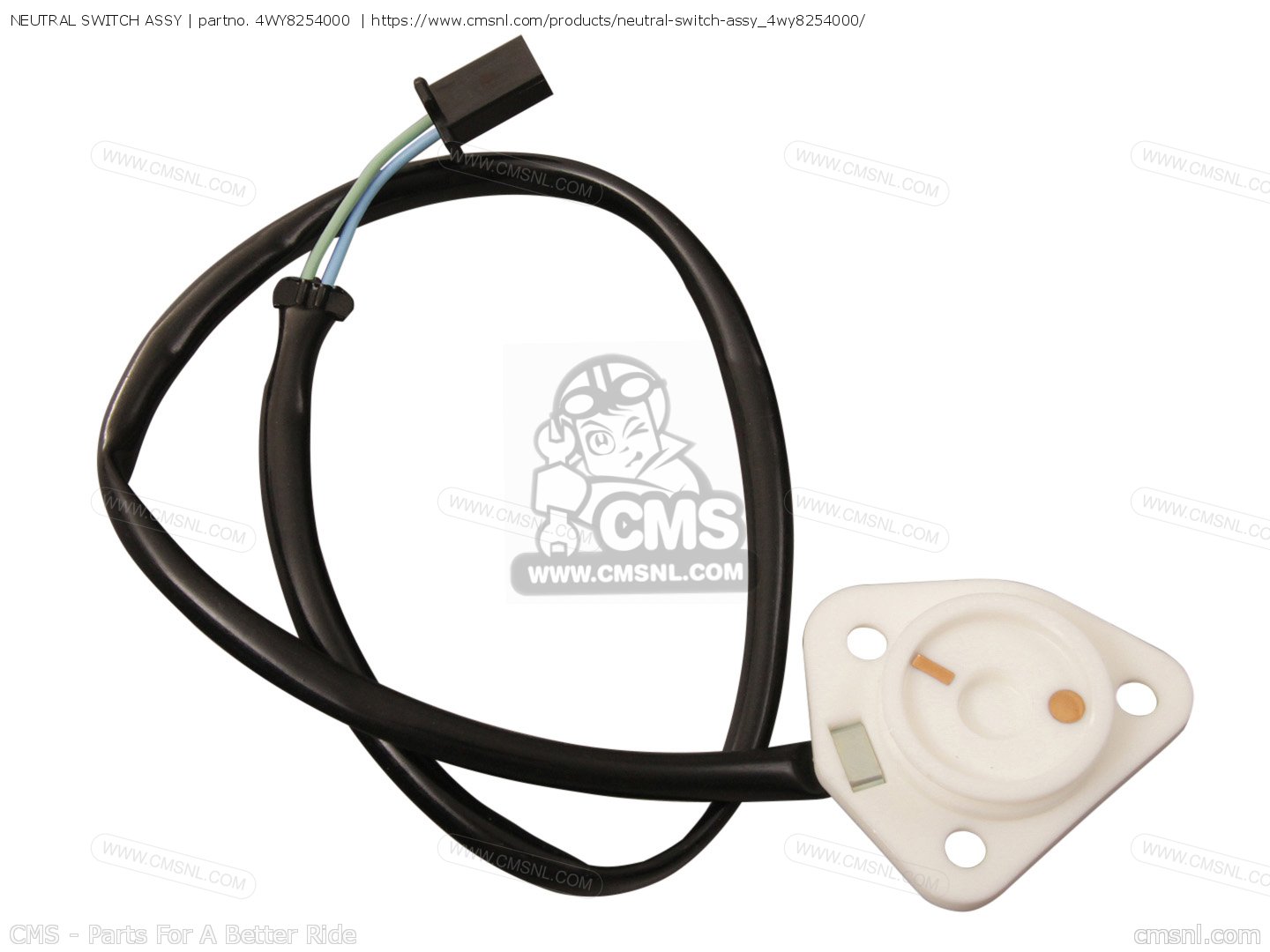 4WY8254000: NEUTRAL SWITCH ASSY Yamaha - buy the 4WY-82540-00-00 at CMSNL