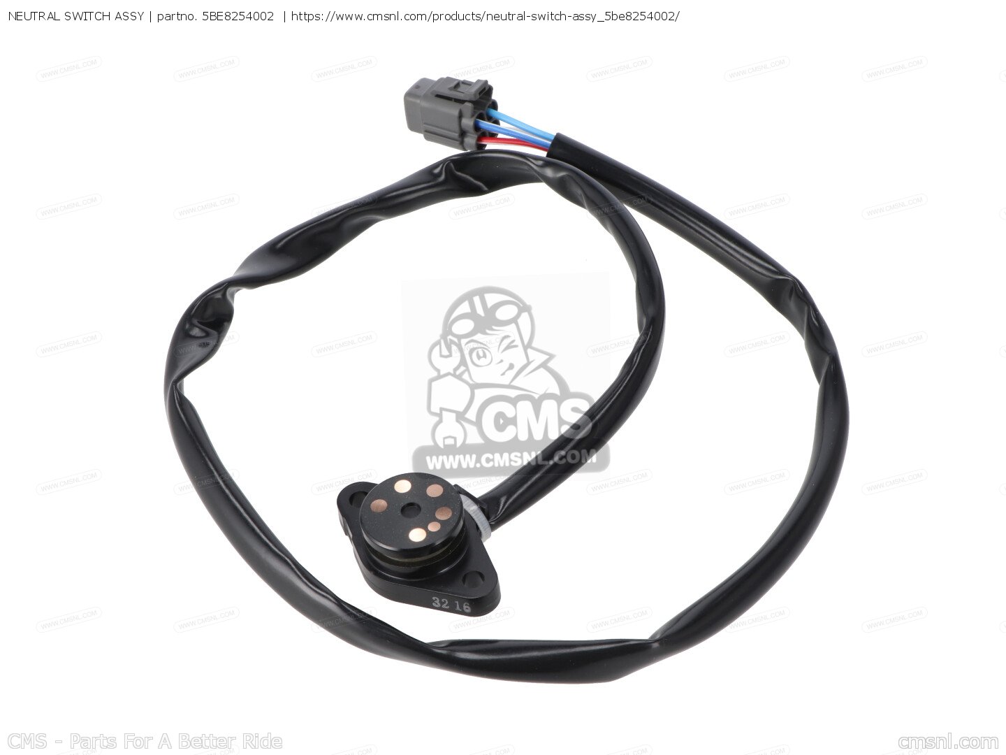 5BE8254002: Neutral Switch Assy Yamaha - buy the 5BE-82540-02-00 at CMSNL