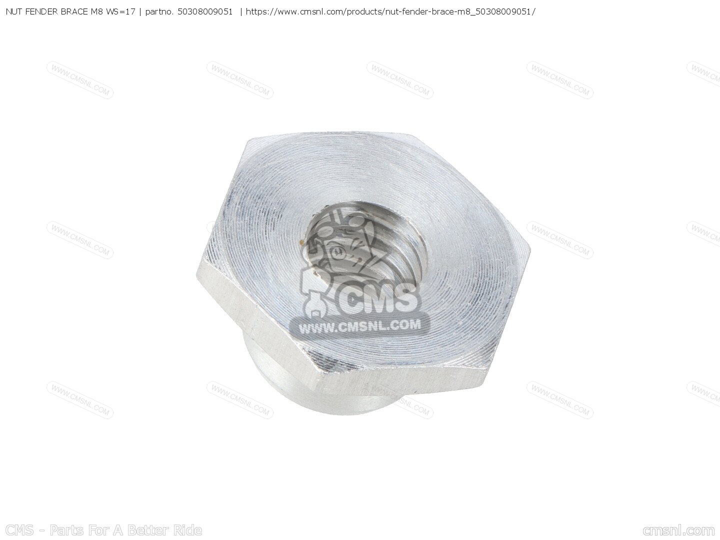 50308009051: NUT FENDER BRACE M8 WS=17 KTM - buy the 50308009051 at CMSNL