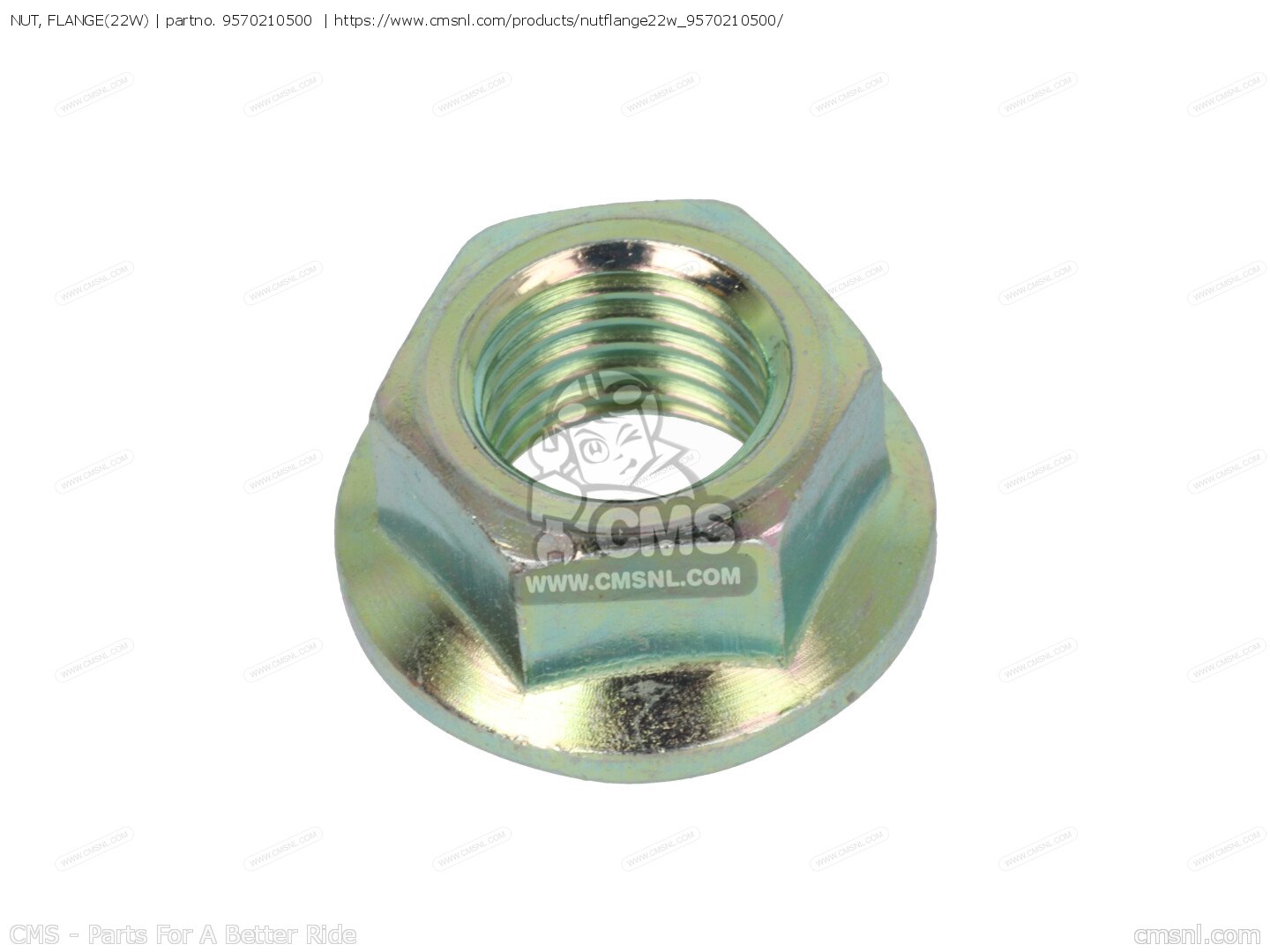 9570210500: NUT, FLANGE(22W) Yamaha - buy the 95702-10500-00 at CMSNL