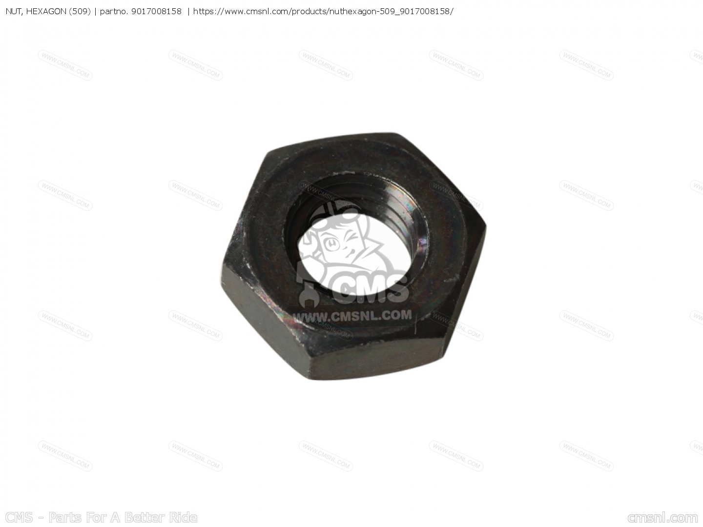 9017008158: NUT, HEXAGON (509) Yamaha - buy the 90170-08158-00 at CMSNL
