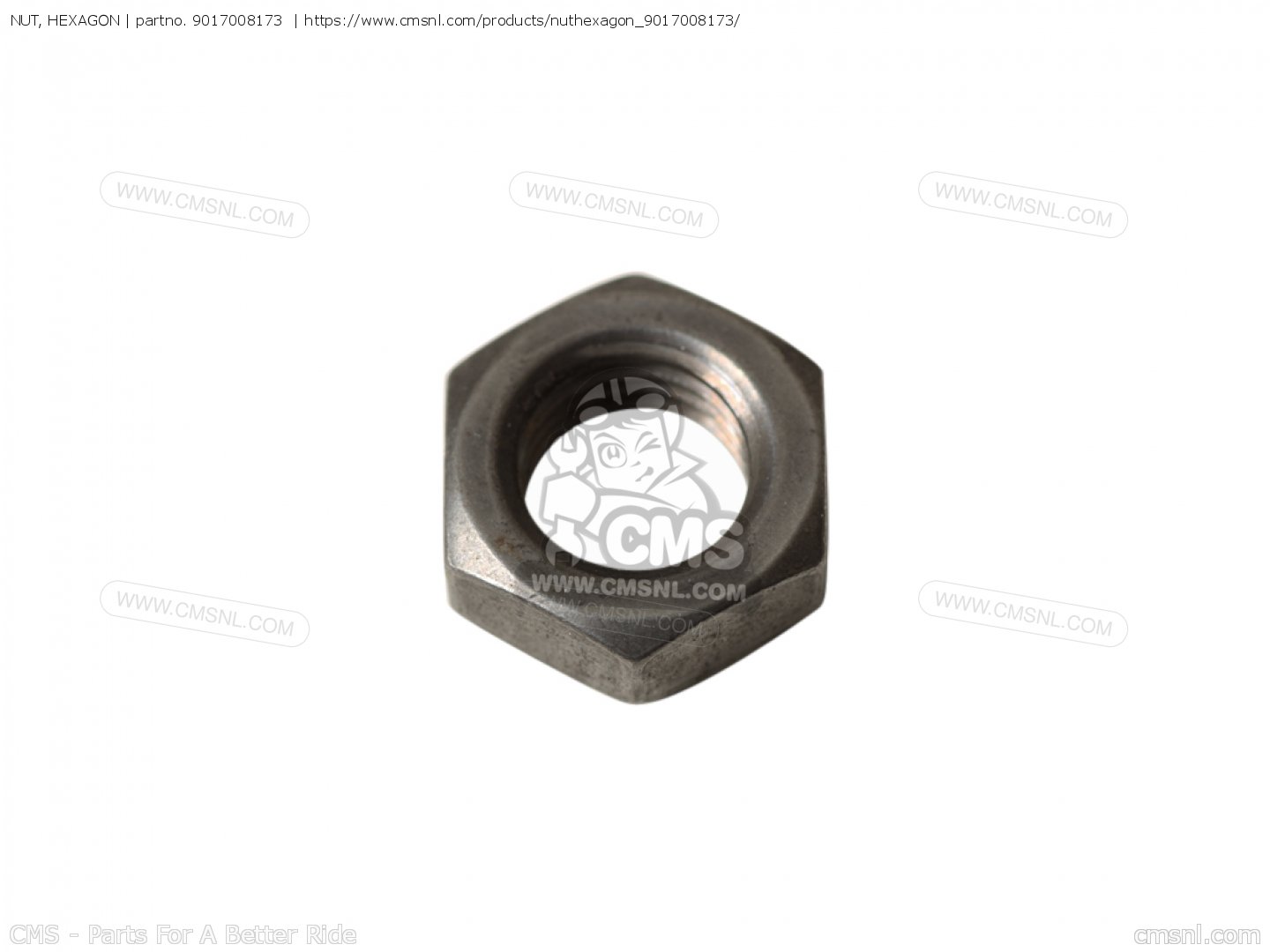 9017008173: NUT, HEXAGON Yamaha - buy the 90170-08173-00 at CMSNL
