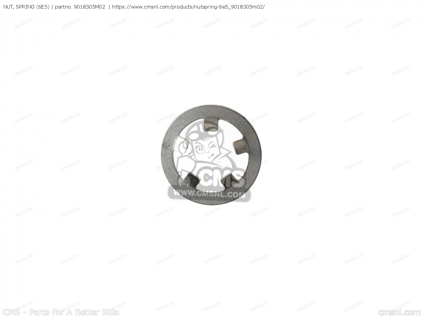9018305M02: NUT, SPRING (6E5) Yamaha - buy the 90183-05M02-00 at CMSNL