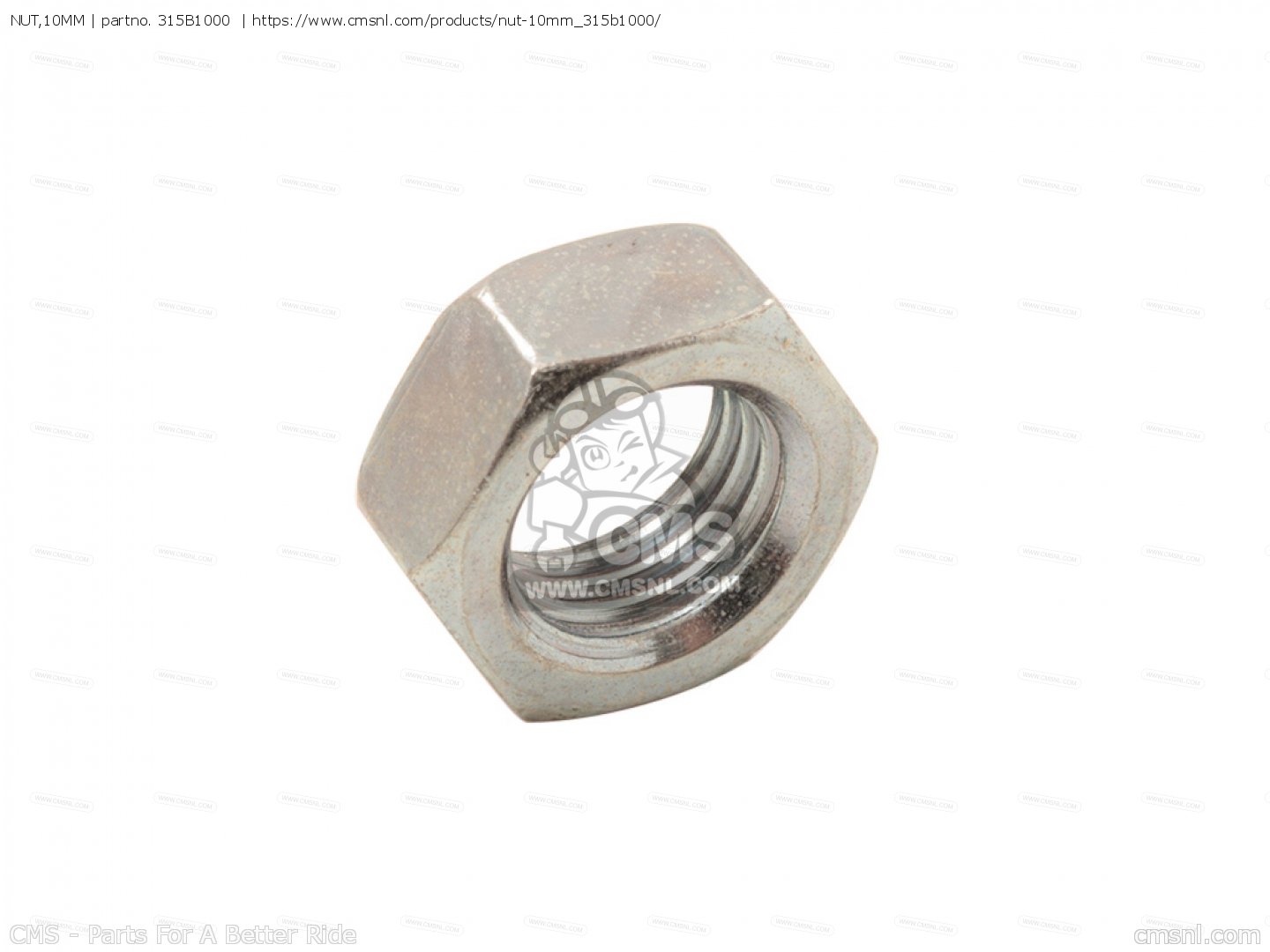 315B1000: NUT,10MM Kawasaki - buy the 315B1000 at CMSNL