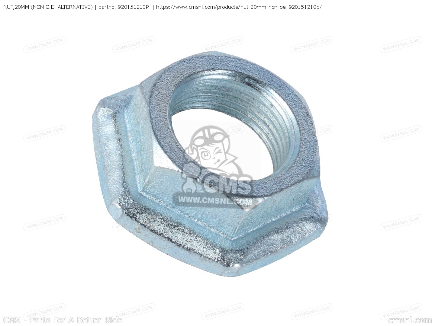 920151210P: NUT,20MM (NON O.E. ALTERNATIVE) Kawasaki - buy the 92015 ...