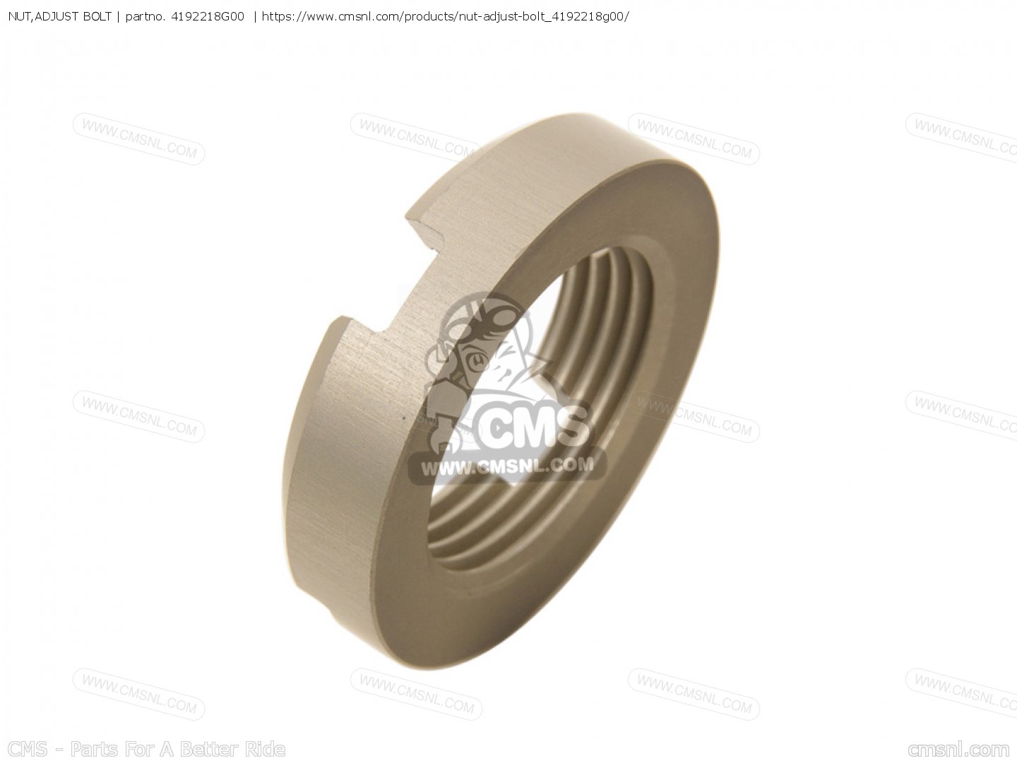 4192218G00: NUT,ADJUST BOLT Suzuki - buy the 41922-18G00 at CMSNL