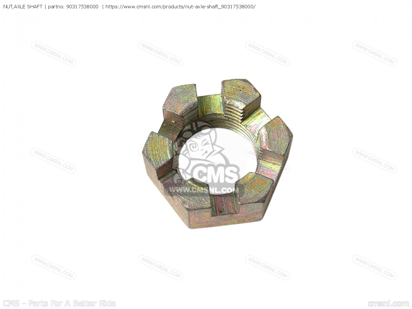 90317538000: NUT,AXLE SHAFT Honda - buy the 90317-538-000 at CMSNL