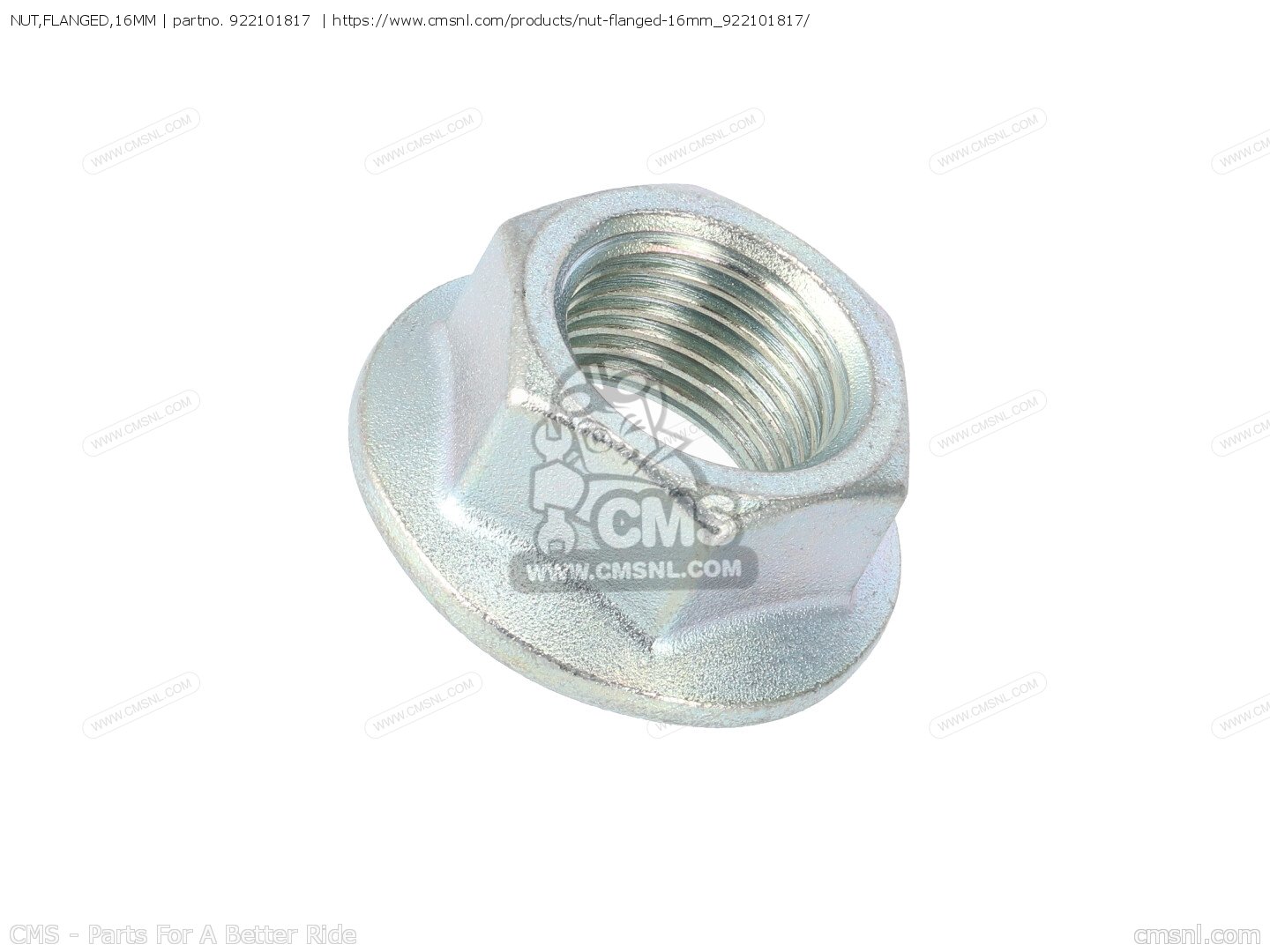 922101817: Nut,flanged,16mm Kawasaki - buy the 92210-1817 at CMSNL