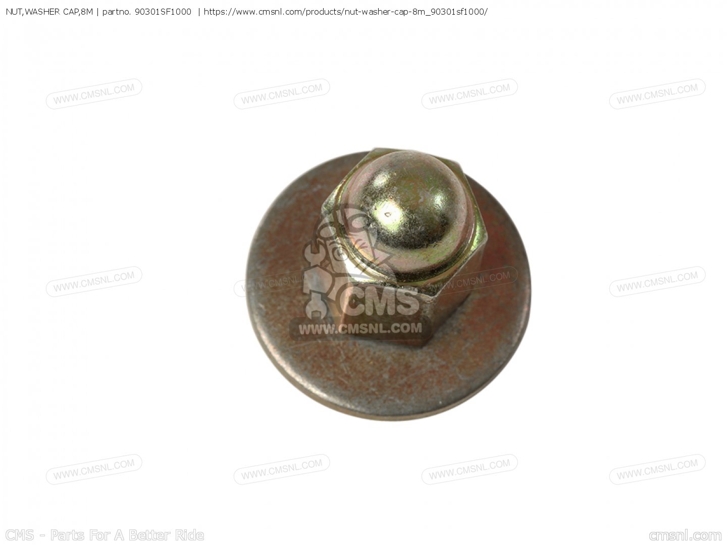 90301SF1000: NUT,WASHER CAP,8M Honda - buy the 90301-SF1-000 at CMSNL