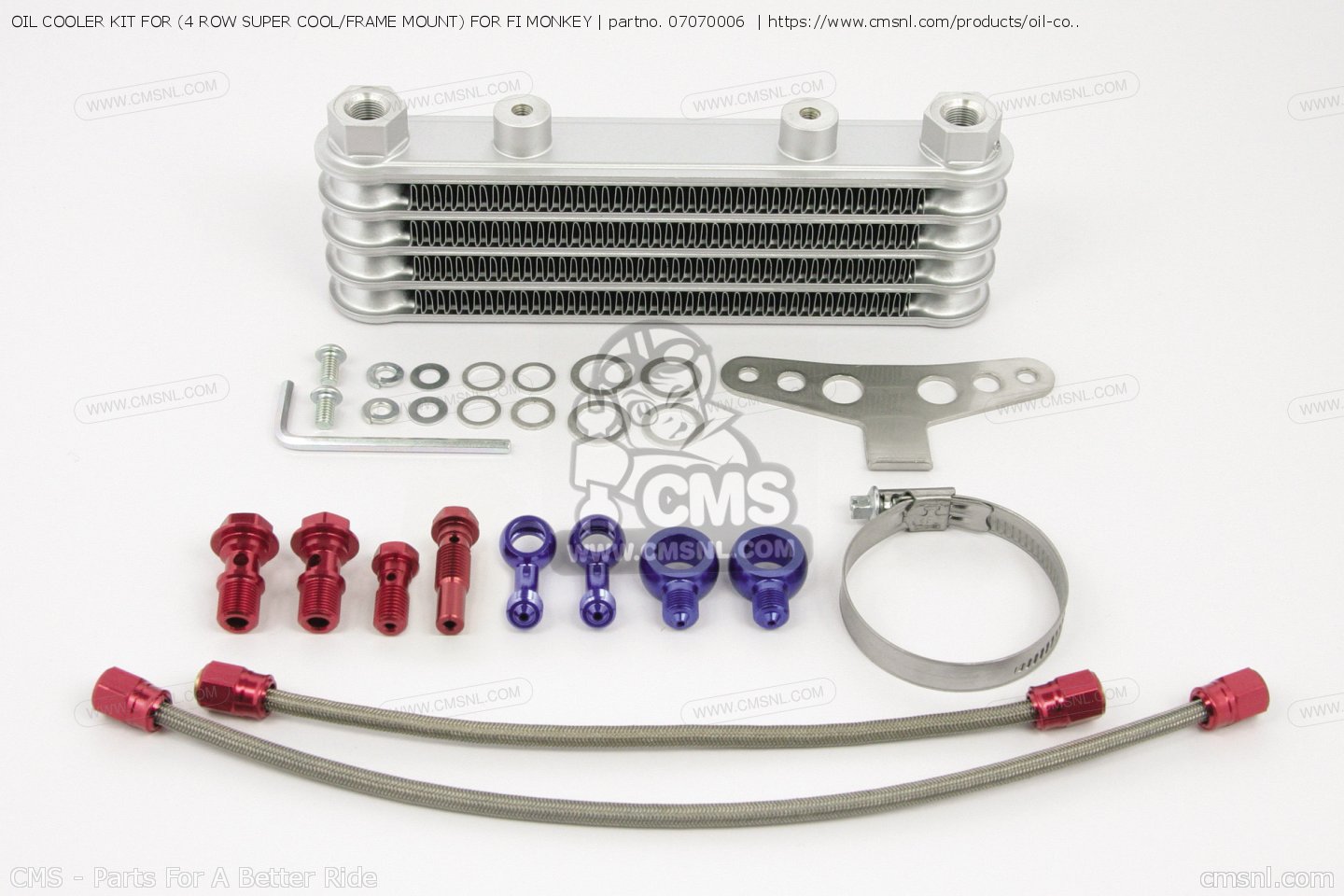 07070006: OIL COOLER KIT FOR (4 ROW SUPER COOL/FRAME MOUNT) FOR FI ...